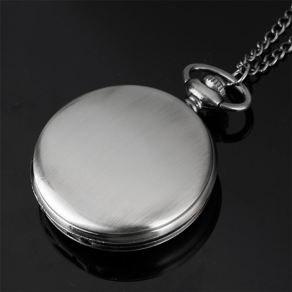 Modern Gun Metal Pocket Watch - Quartz Movement - Analog Dial - Full ...